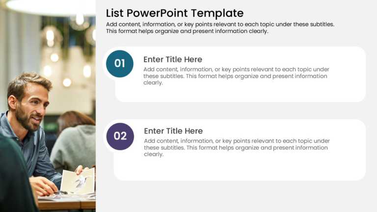 2 Steps Numbered List Presentation Template