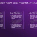 3 Purple Gradient Insight Cards Presentation Template