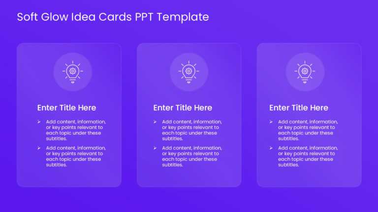 4 Soft Glow Idea Cards PPT Template