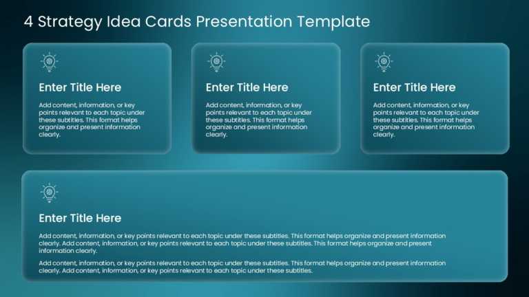 4 Strategy Idea Cards Presentation Template