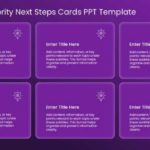 6 Purple Priority Next Steps Cards PPT Template