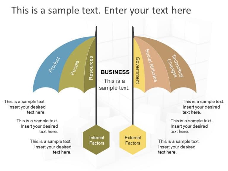 Umbrella Internal External Factors PowerPoint Template | Business ...