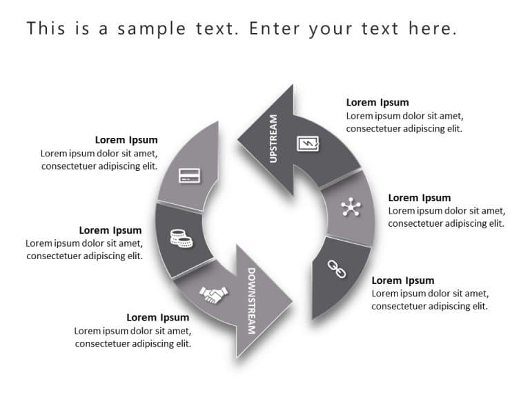 Arrows Upstream Downstream Process PowerPoint Template | SlideUpLift