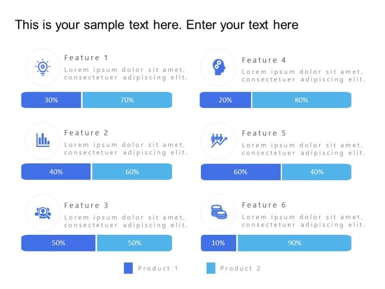 Product Comparison PowerPoint Features | Comparison Templates | SlideUpLift