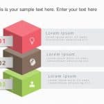 3 Steps Strategy Building Blocks PowerPoint Template | SlideUpLift