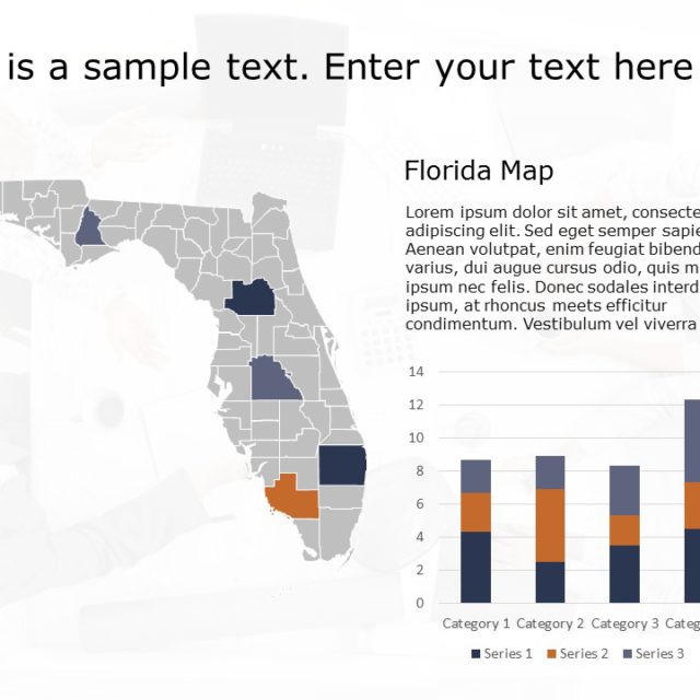 Florida Map 7 PowerPoint Template