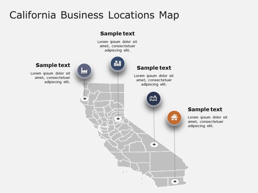 California Map PowerPoint Template 4 | USA Map Templates | SlideUpLift