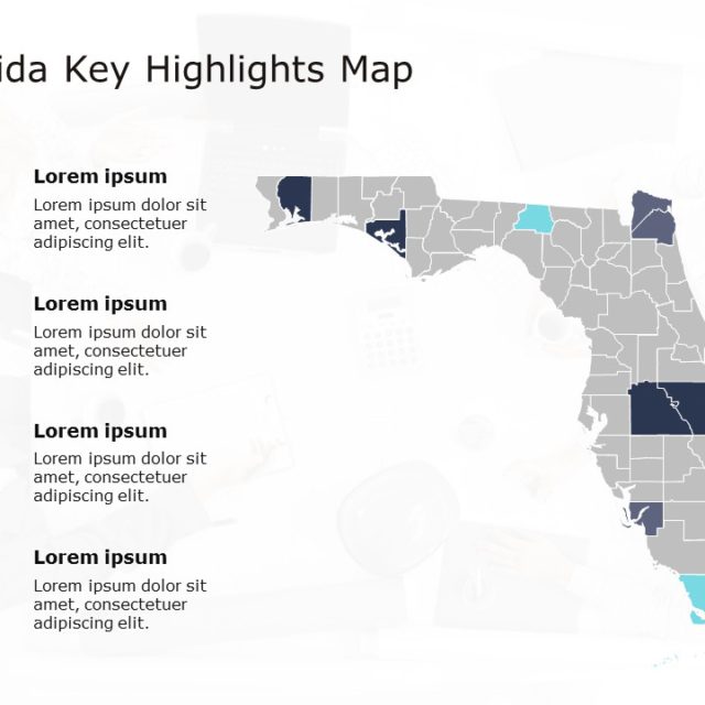 Florida Map 4 PowerPoint Template