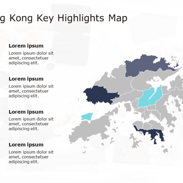 Hong Kong Map 5 PowerPoint Template