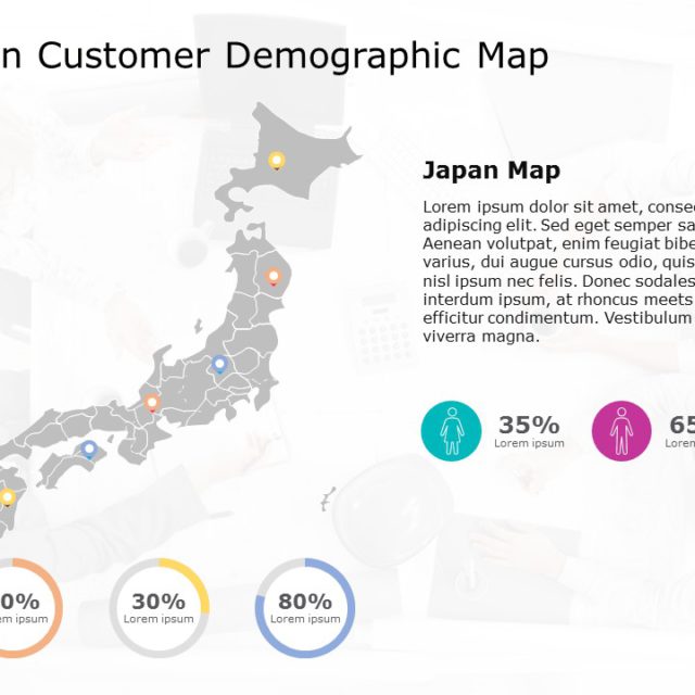 Japan Map Locations PowerPoint Template