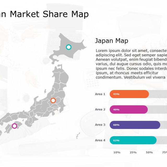Japan Map Locations PowerPoint Template