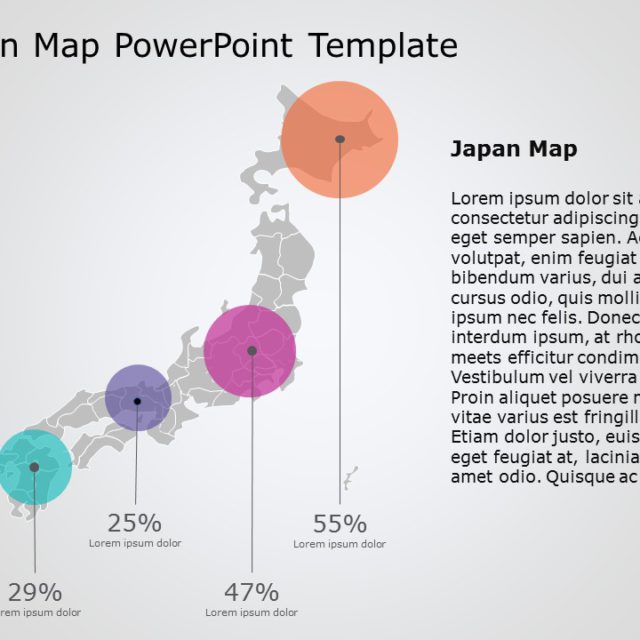 Japan Map Locations PowerPoint Template