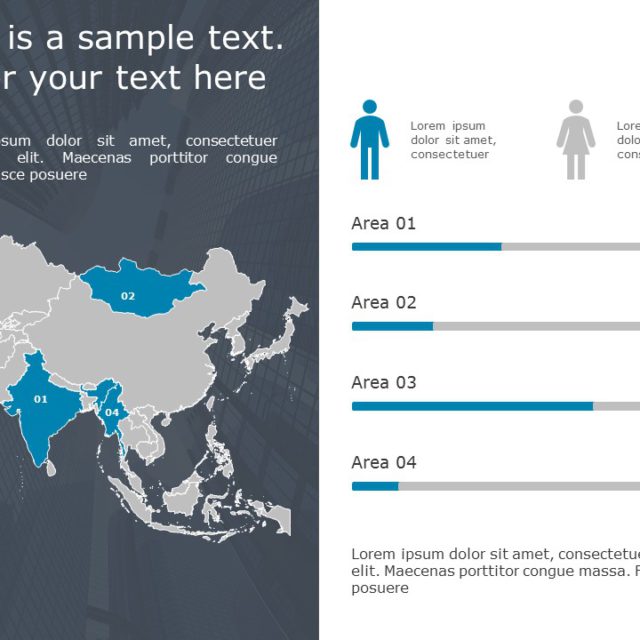 Asia Map 5 PowerPoint Template