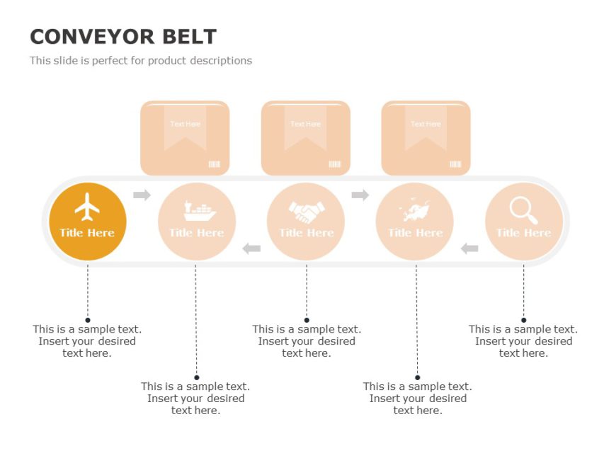 Conveyor Belt Process Flow 04 PowerPoint Template | SlideUpLift