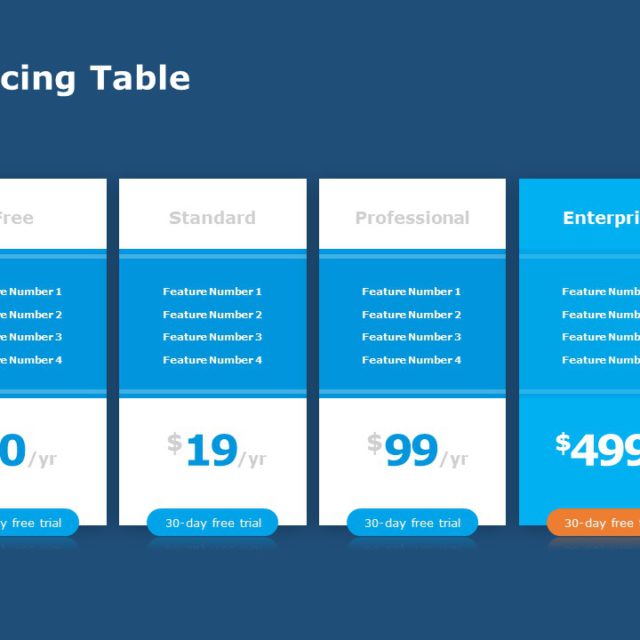 Pricing Table PowerPoint Template