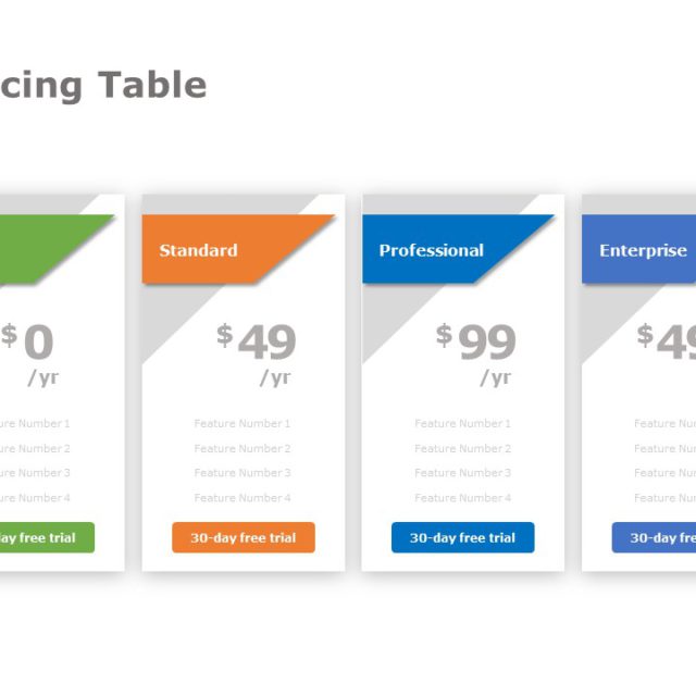 Simple Pricing Table PowerPoint Template | SlideUpLift