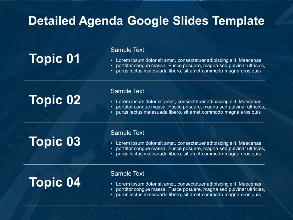 Detailed Agenda Google Slides Template